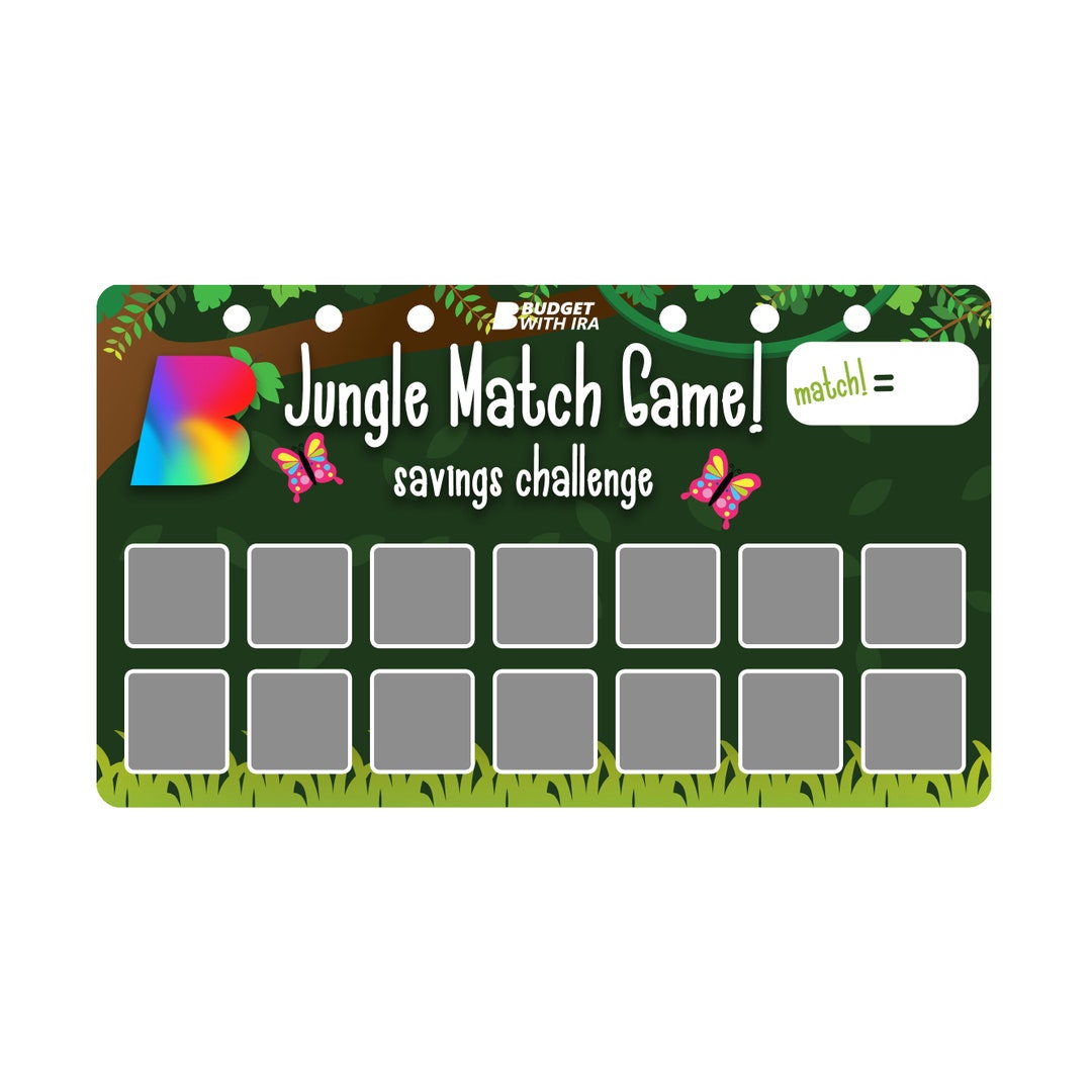 Jungle Match Game Scratch-off Savings Challenge | Scratch-off Savings ...