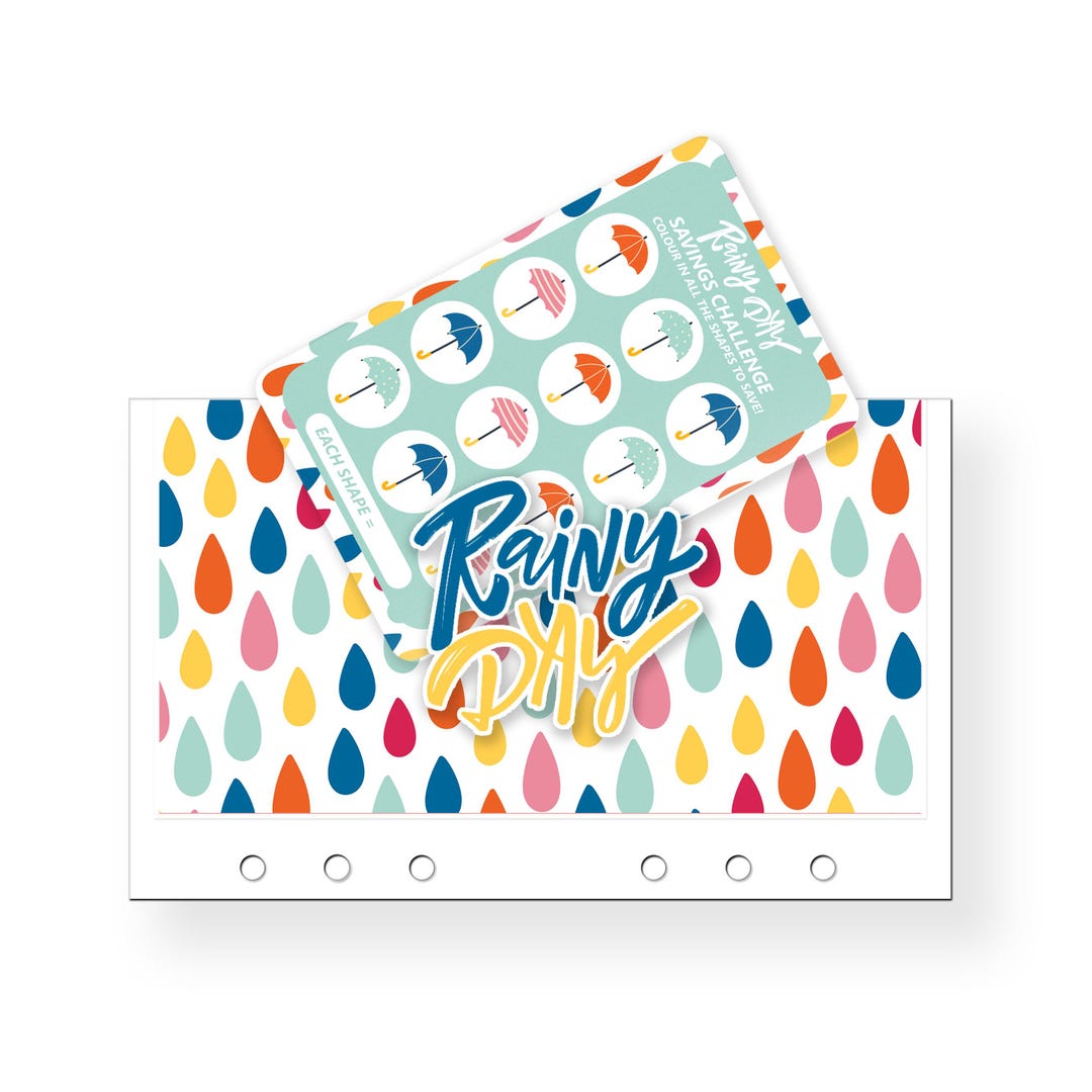 Rainy Day Savings Challenge | Tracker & Matching Envelope | Budget With ...