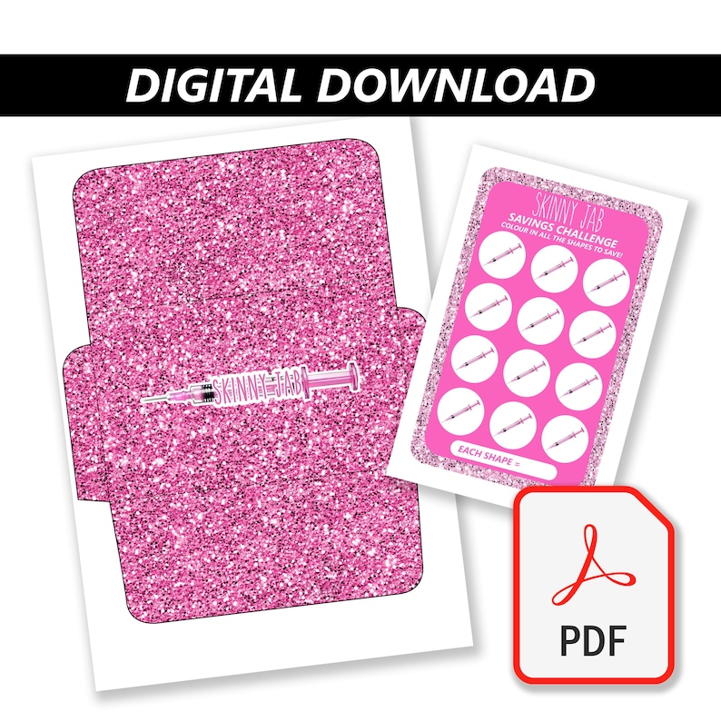 DIGITAL Skinny Jab Savings Challenge | Envelope & Tracker - Etsy
