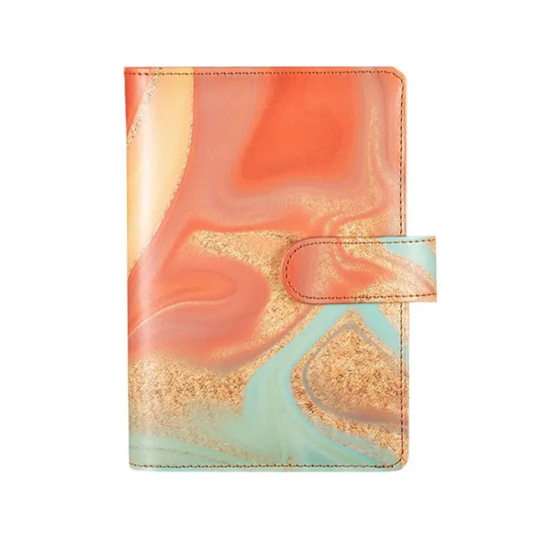 Orange & Gold PU Leather A6 Budget Binder Custom Option Available ...