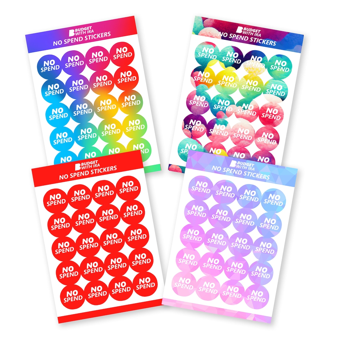 No Spend Stickers | Track No Spend Days on Your Budget Calendar ...