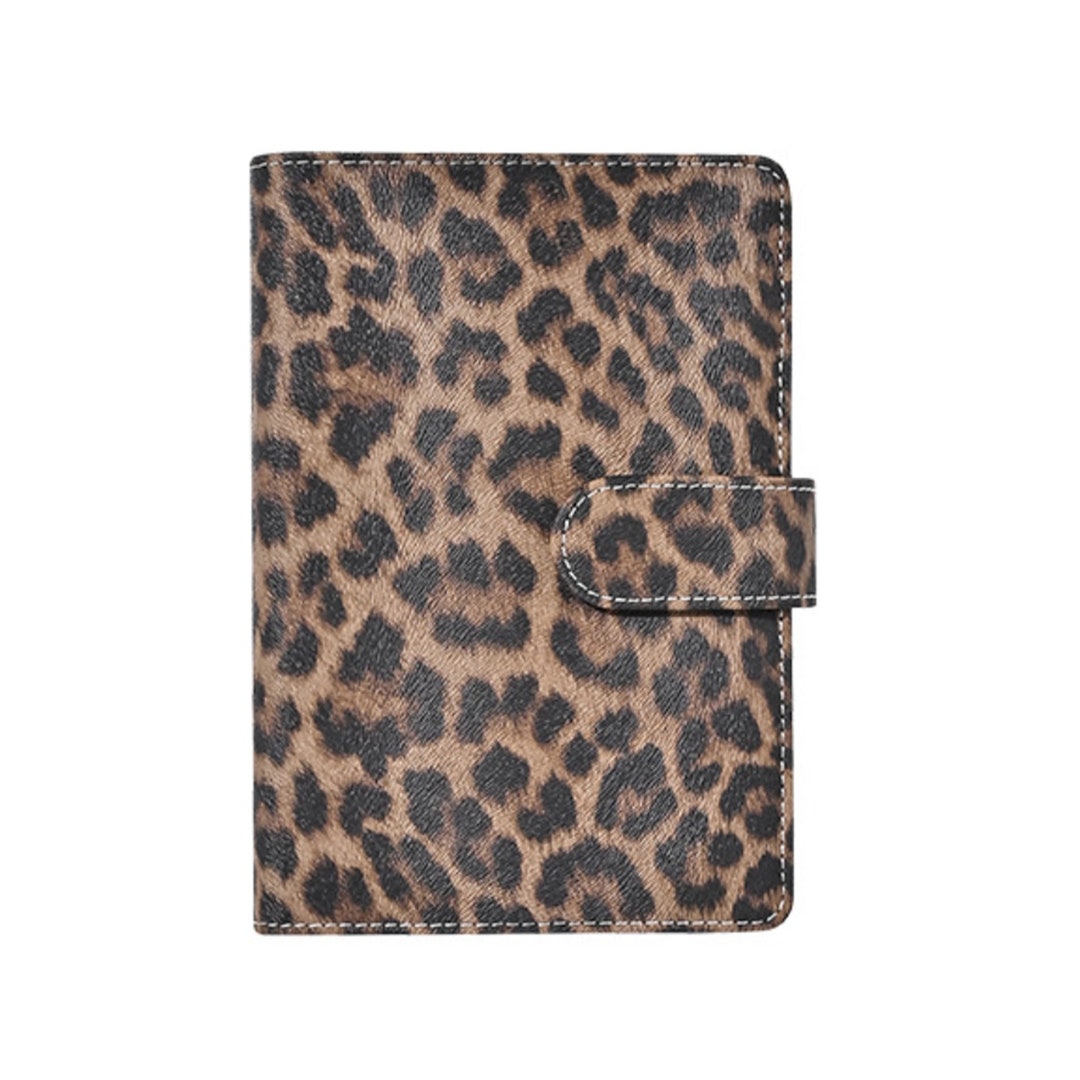 Natural Leopard Print PU Leather A6 Budget Binder Custom Option ...