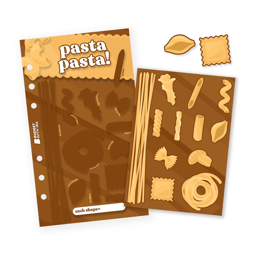 Pasta Pasta! Sticker Savings Challenge | Stickers & Savings Dashboard ...