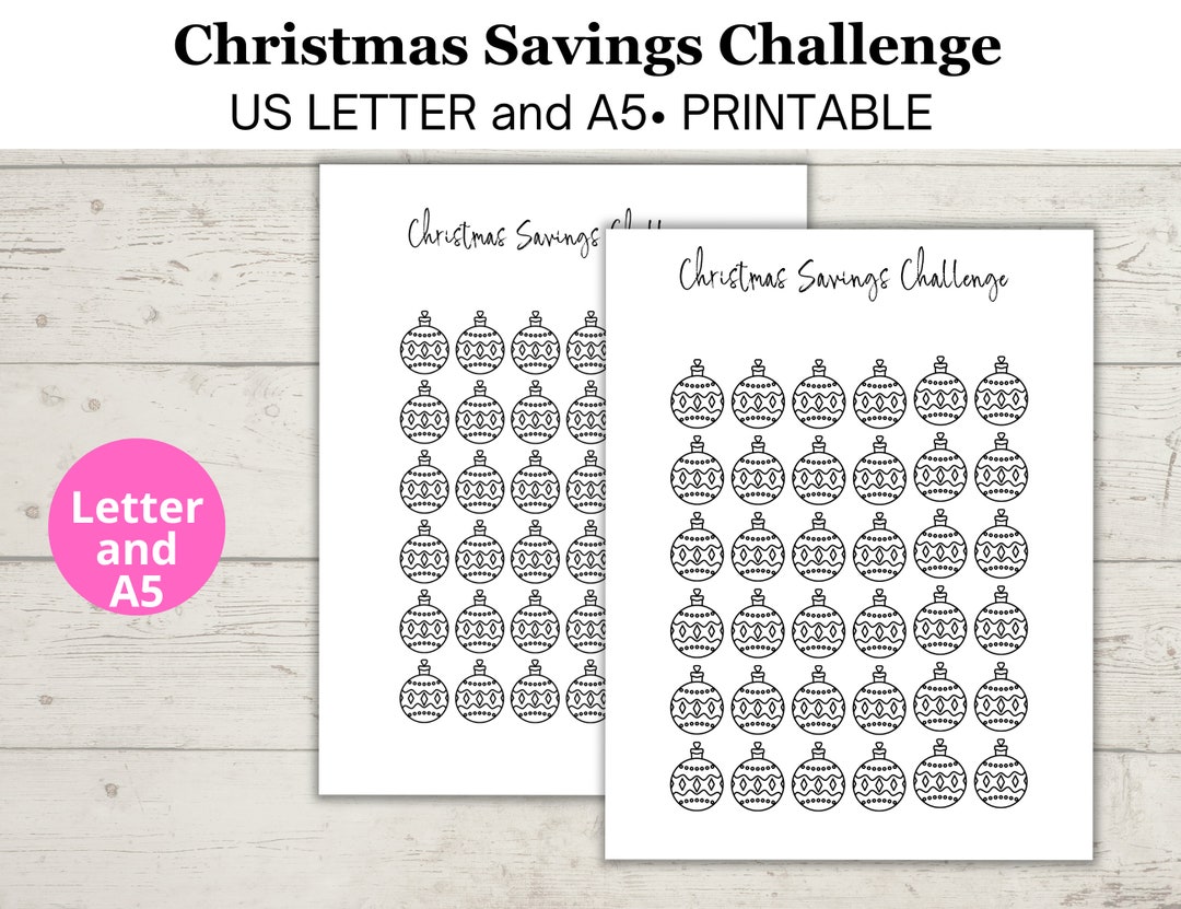 Printable Christmas Challenge Downloadable Worksheet, Savings Challenge ...