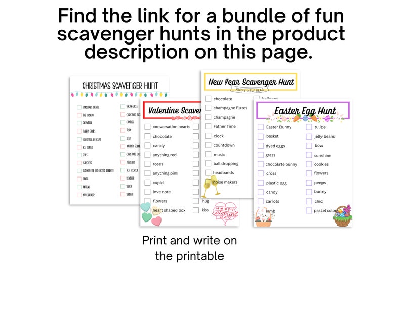 Printable New Year PDF Scavenger Hunt Downloadable, New Year's Eve Day ...