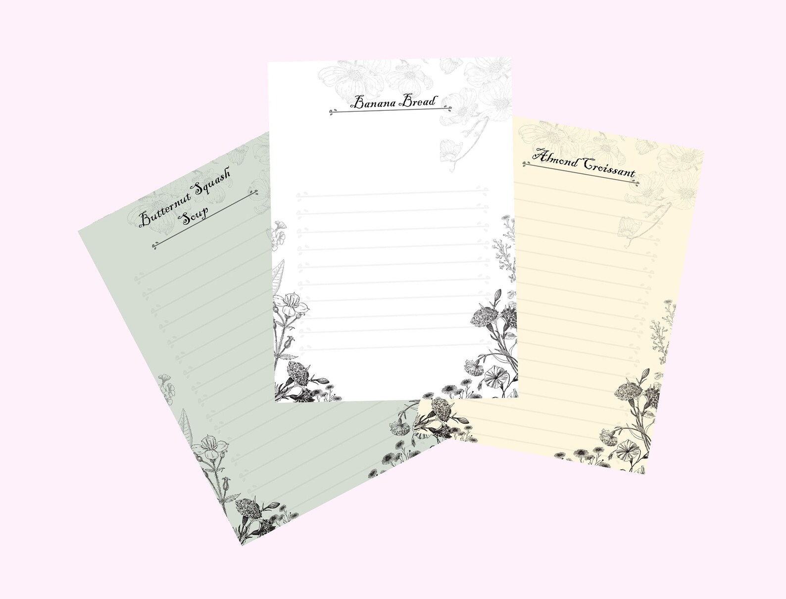 Printable Recipe Card Cottage Aesthetic Cook Book 5x7 | Etsy