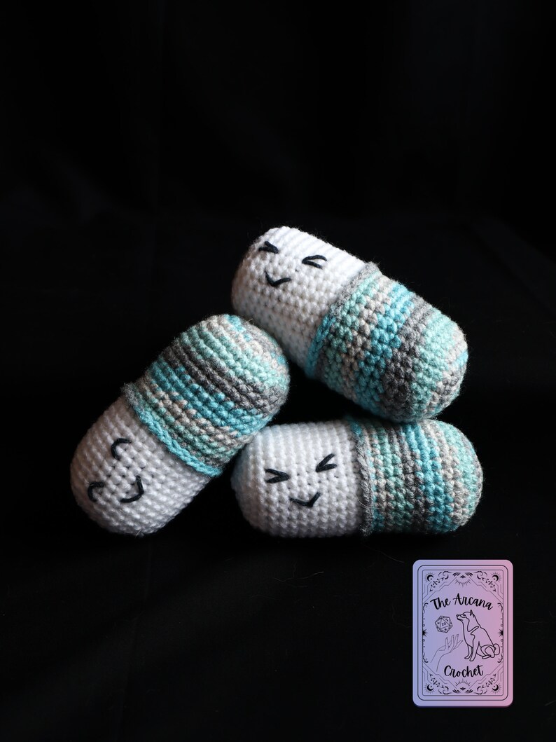 Chill Pill Crochet Stress Ball- Eyes Squinted - Etsy