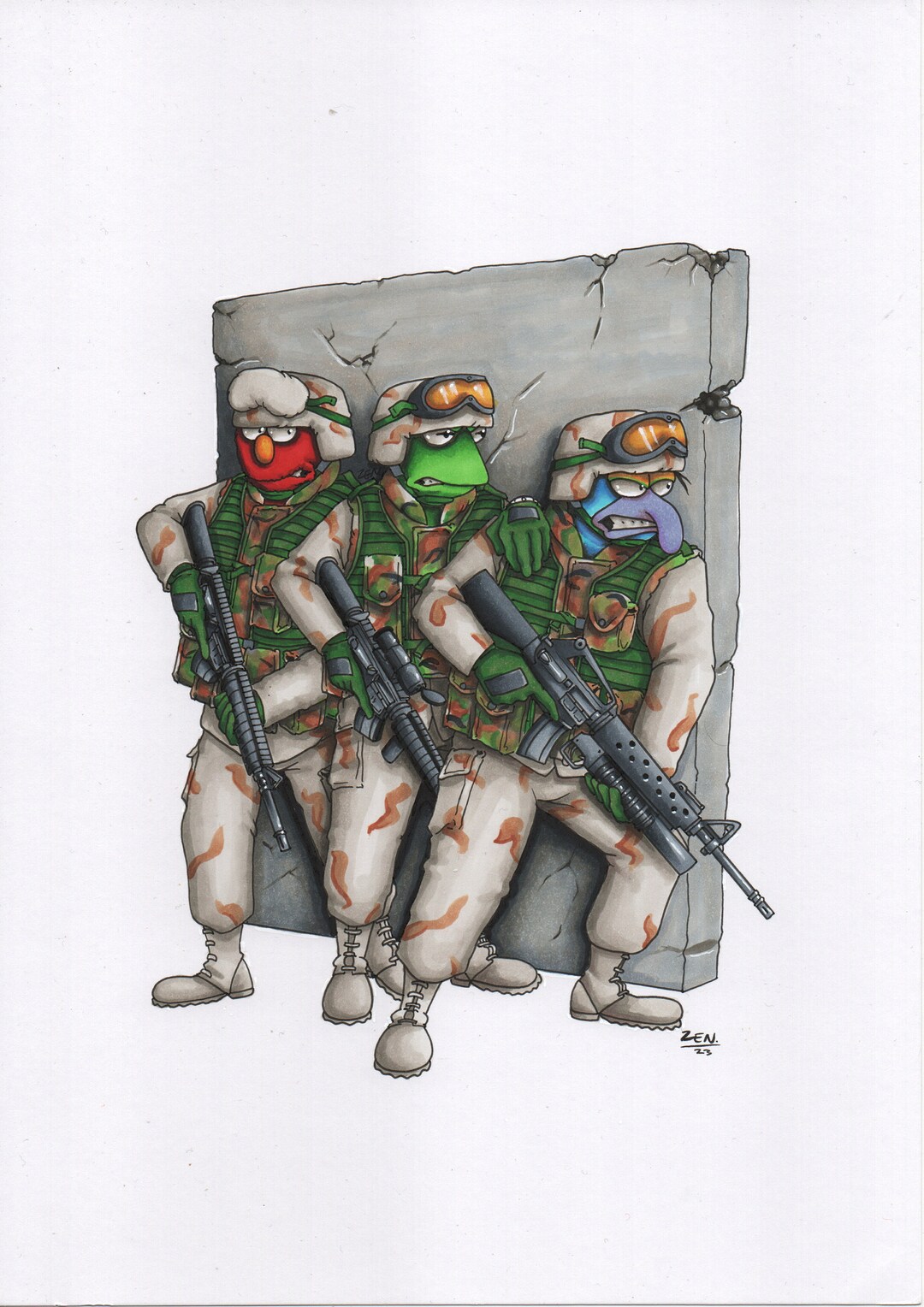 Task Force Muppet original Drawing - Etsy