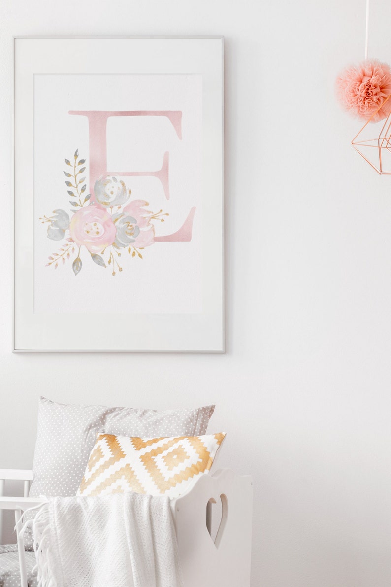 Initial Name Print, Letters Wall Decor,letter Wall Art,letter Sign ...