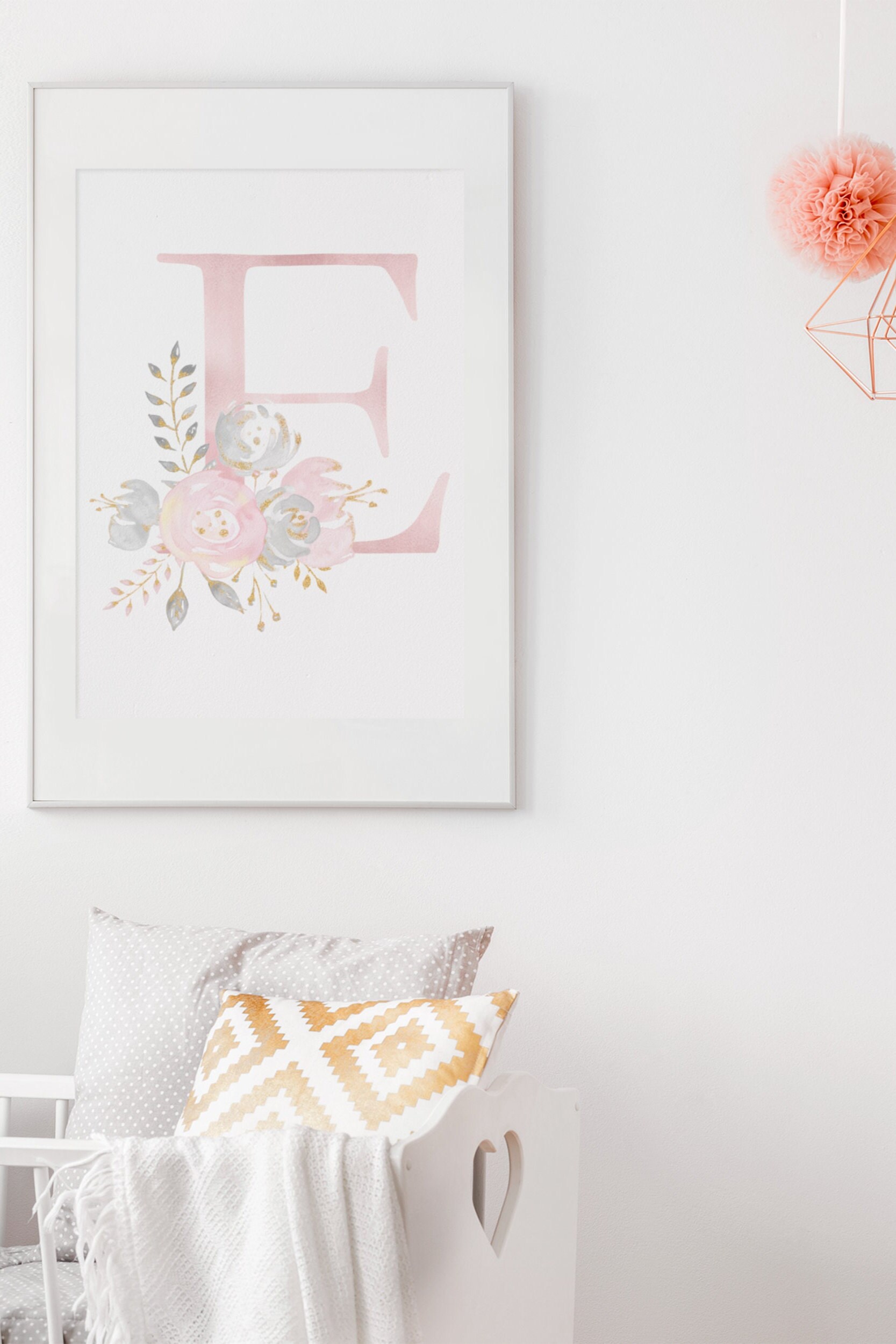 Initial Name Print, Letters Wall Decor,letter Wall Art,letter Sign ...