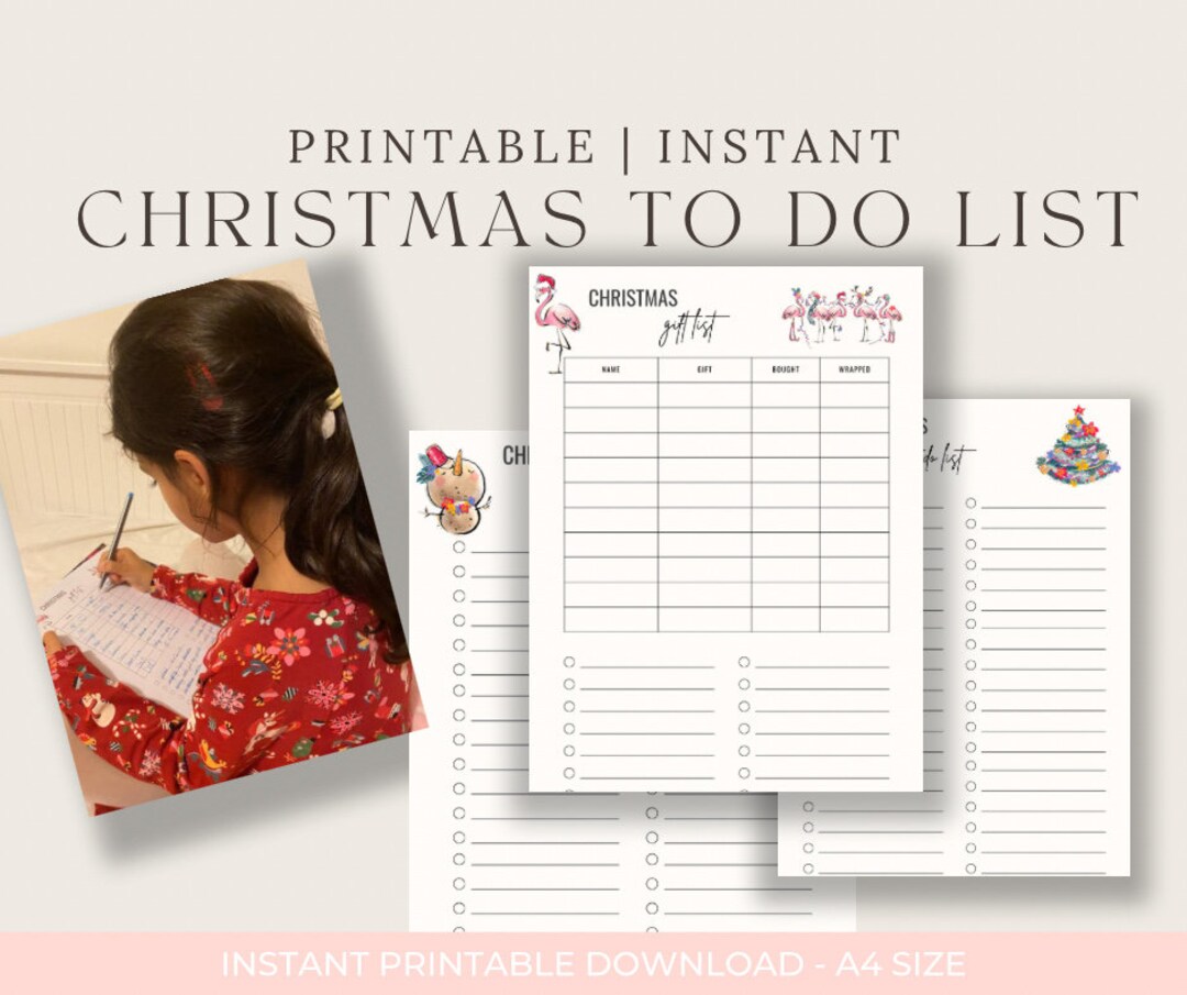 Instant Printable Christmas to Do List Christmas Planning - Etsy UK