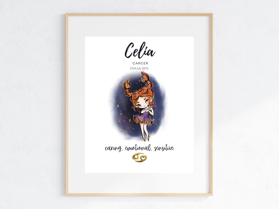 Cancer Zodiac Name Print – Instant Download, Personalised Star Sign ...