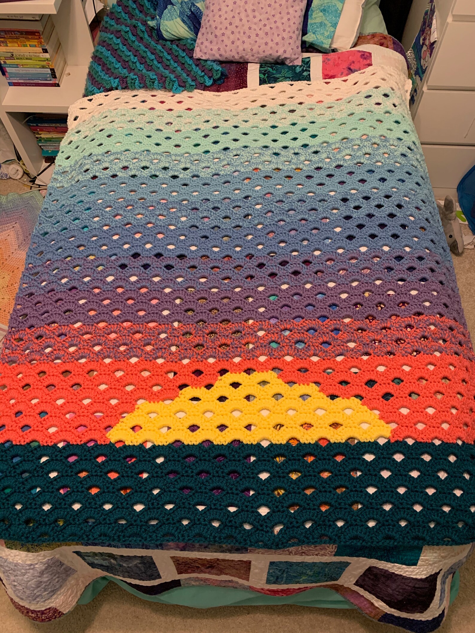 Ombre Sunrise Blanket Crochet Pattern - Etsy