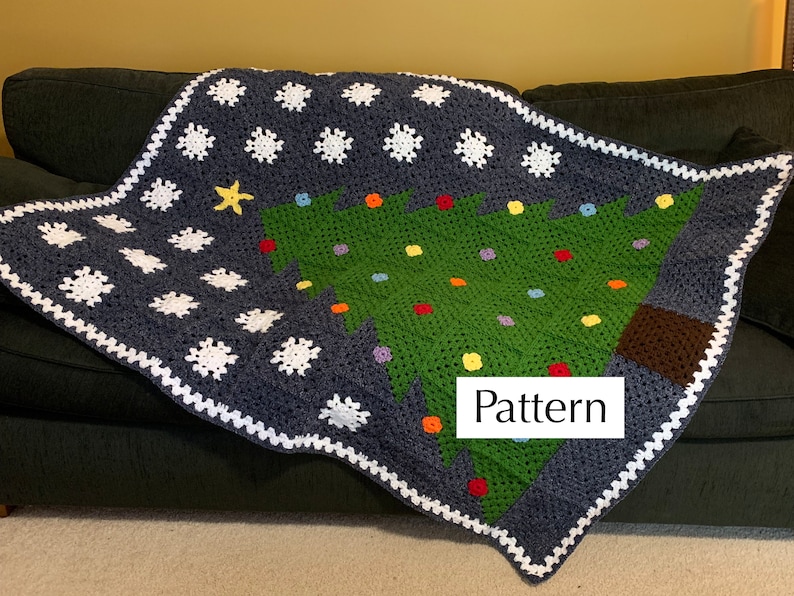 Christmas Tree Afghan Crochet Pattern, Holiday Blanket Instructions - Etsy