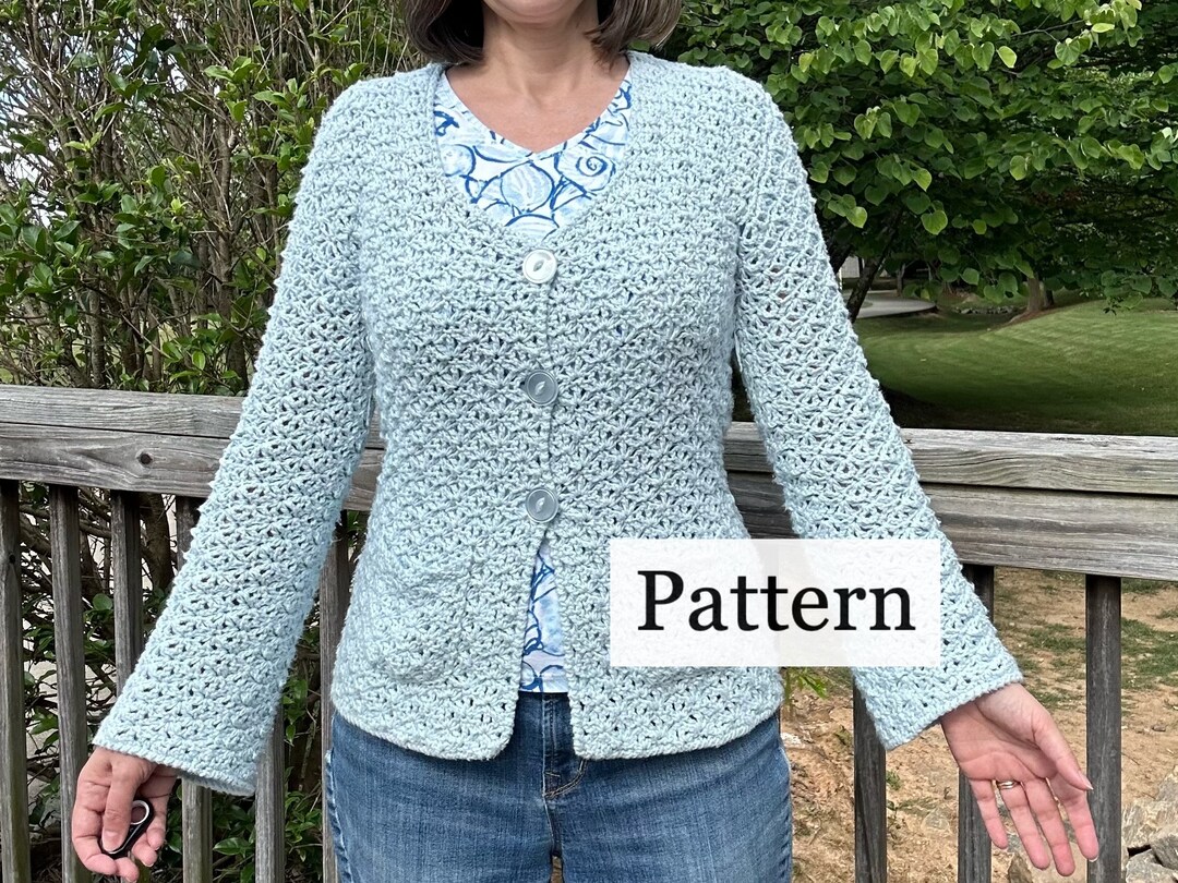 Mayflower Cardigan Crochet Pattern, Women's Button Sweater Instructions ...