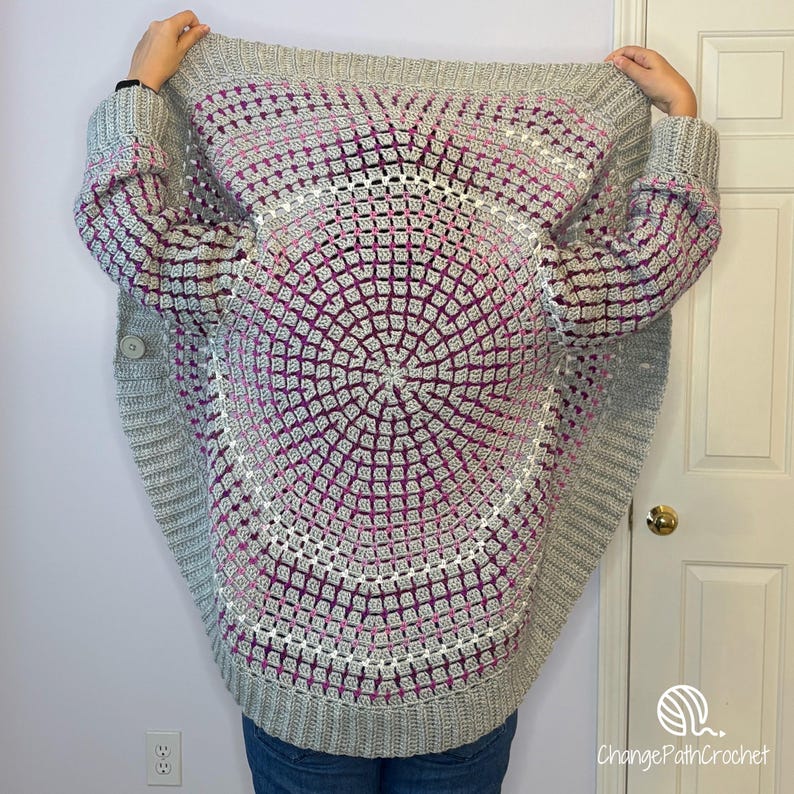 Concentric Cardigan Crochet Pattern, Mandala Sweater Instructions - Etsy