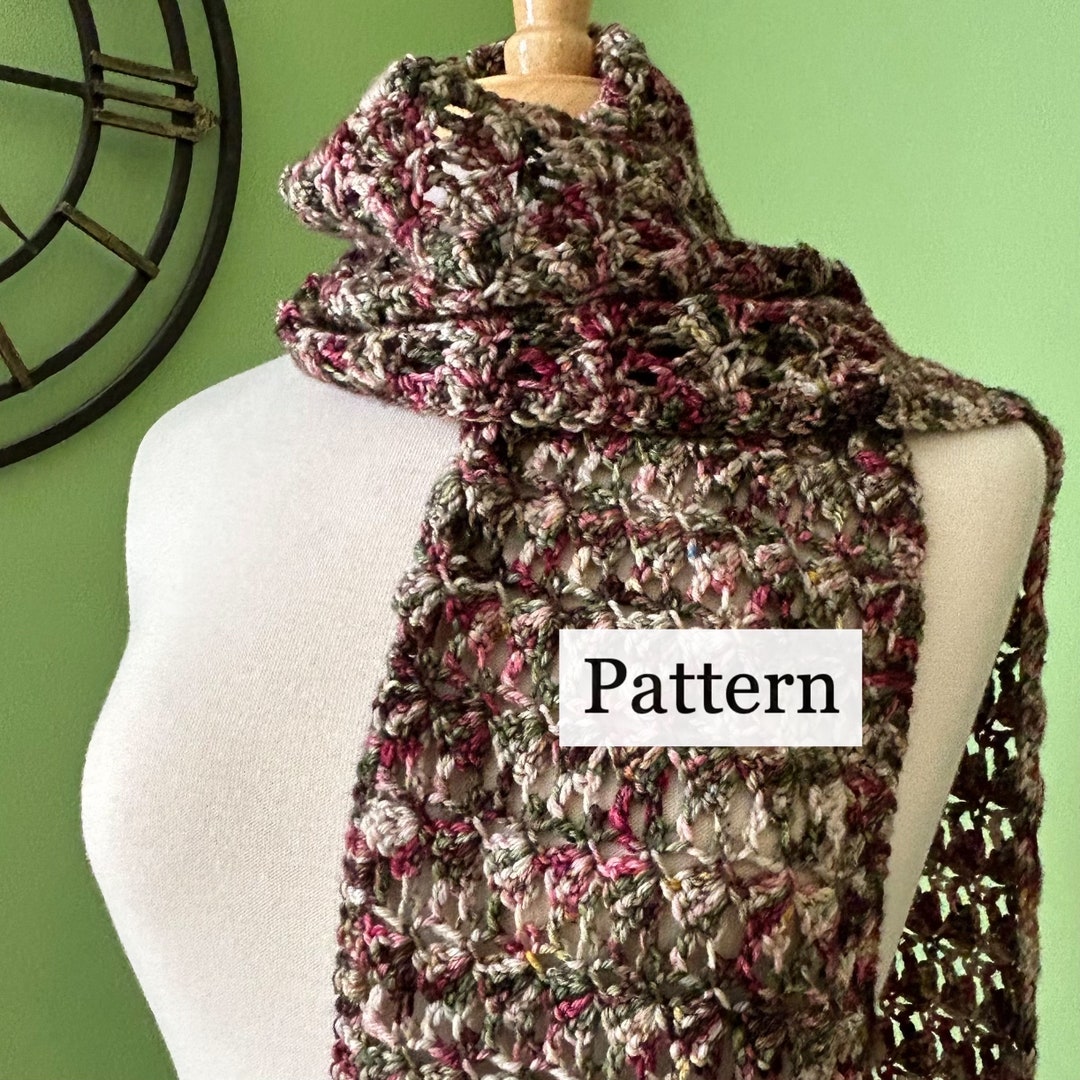 Mushroom Forest Scarf Crochet Pattern, Easy Lacy Scarf Instructions - Etsy