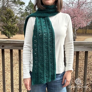 Diamond Vines Scarf Crochet Pattern, Easy Lacy Scarf Instructions - Etsy