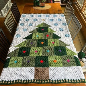 Christmas Tree Afghan Crochet Pattern, Holiday Blanket Instructions - Etsy