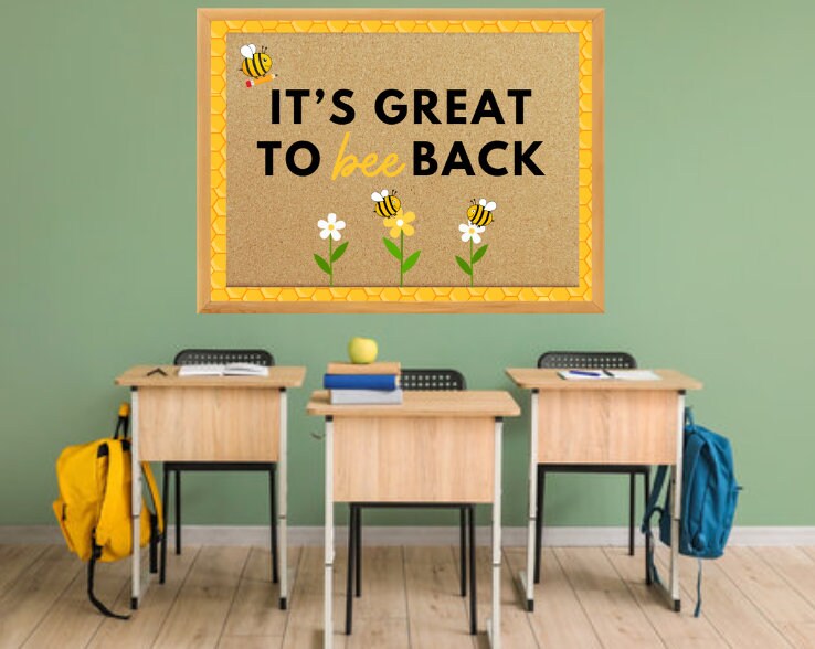 Bee Themed Classroom Bulletin Board Kit - Welcome Back - Back to School ...