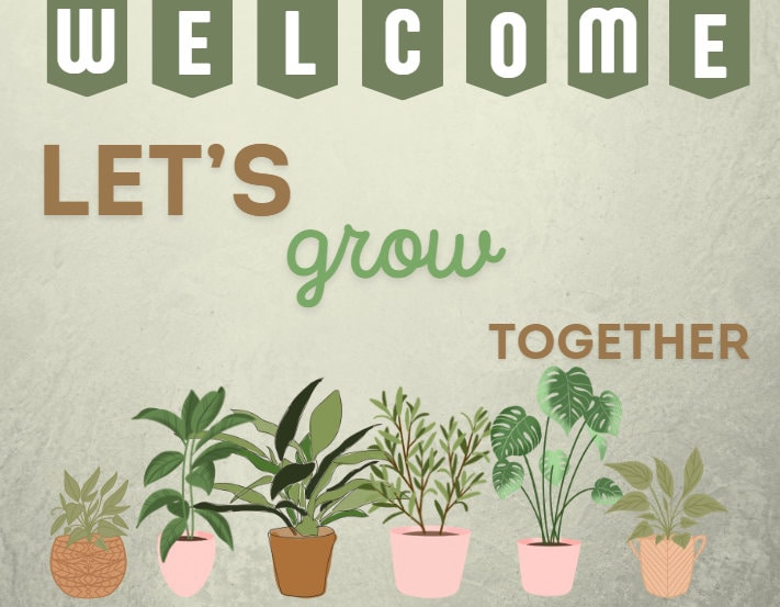 Welcome Back Bulletin Board Kit - Let's Grow Together - Plant Themed ...
