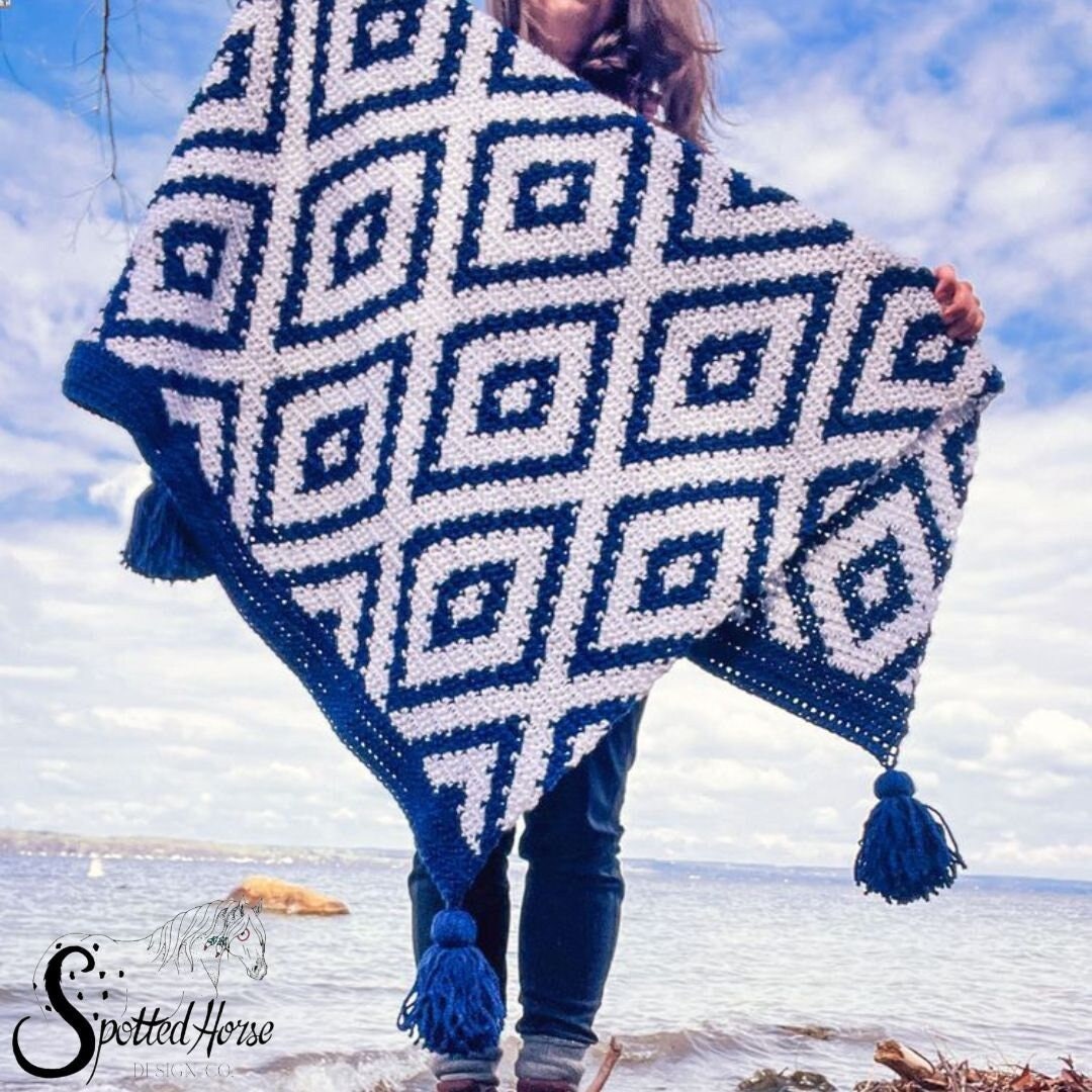 CROCHET BLANKET PATTERN Modern | Crochet Throw Pattern | Crochet Throw ...