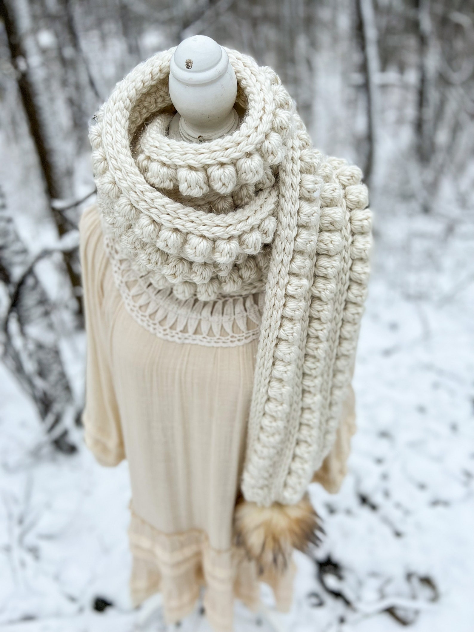 CROCHET PATTERN: Chunky Bobble Scarf Crochet Scarf Pattern - Etsy