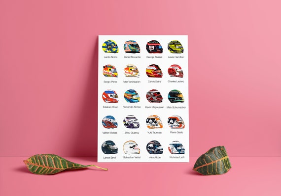 Formula 1 Helmets F1 Drivers F1 Helmet Designs F1 Print F1 - Etsy UK