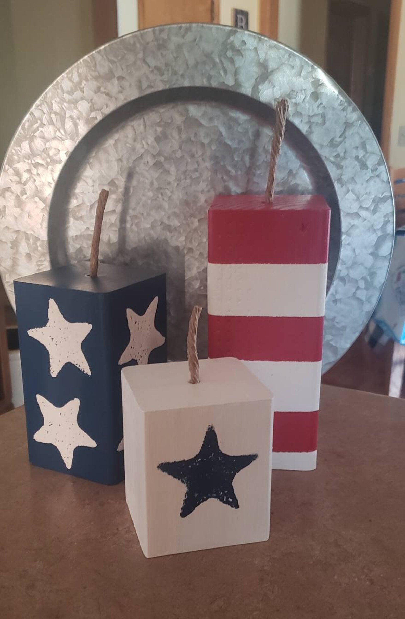 Wooden Firecrackers. These Blocks Range in Sizes. July 4th. Red White ...