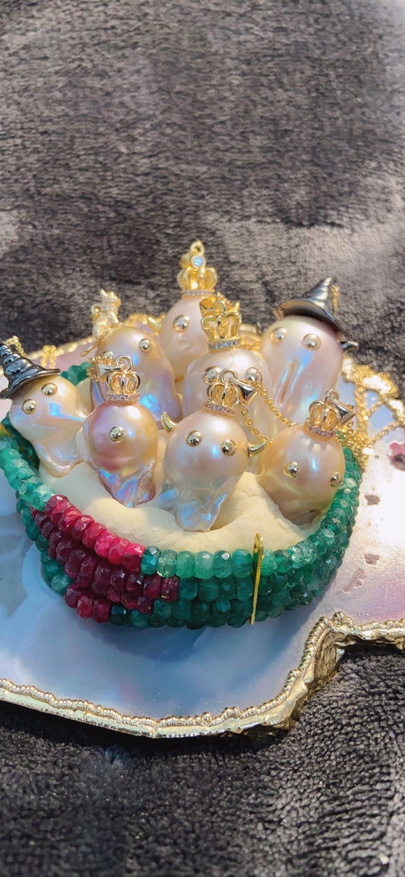 Colgante de perlas barrocas naturales hechos a mano perlas de | Etsy España