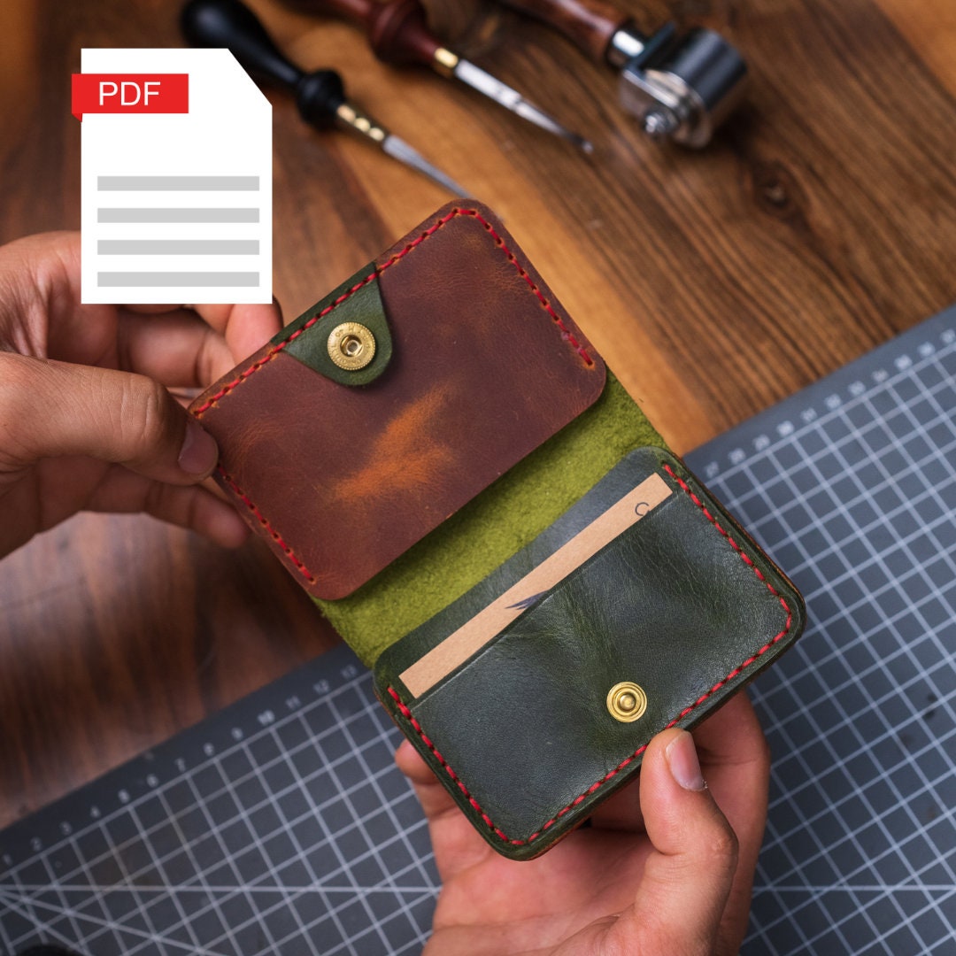 Front Pocket Card Holder Template Leather, A4 & Letter Size, Short ...