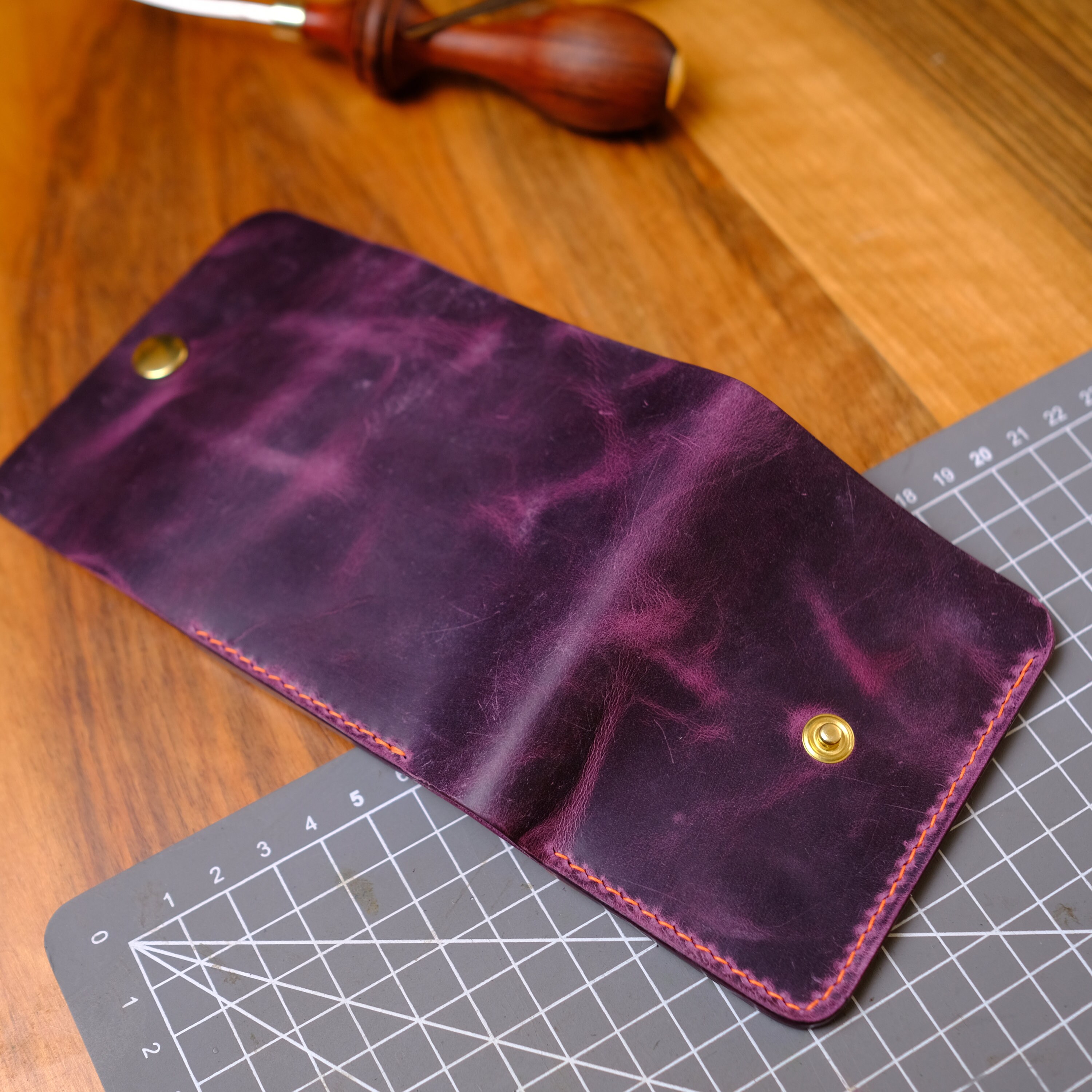Colorful Man Leather Wallet, Minimalist Front Pocket Wallet, Gift for ...