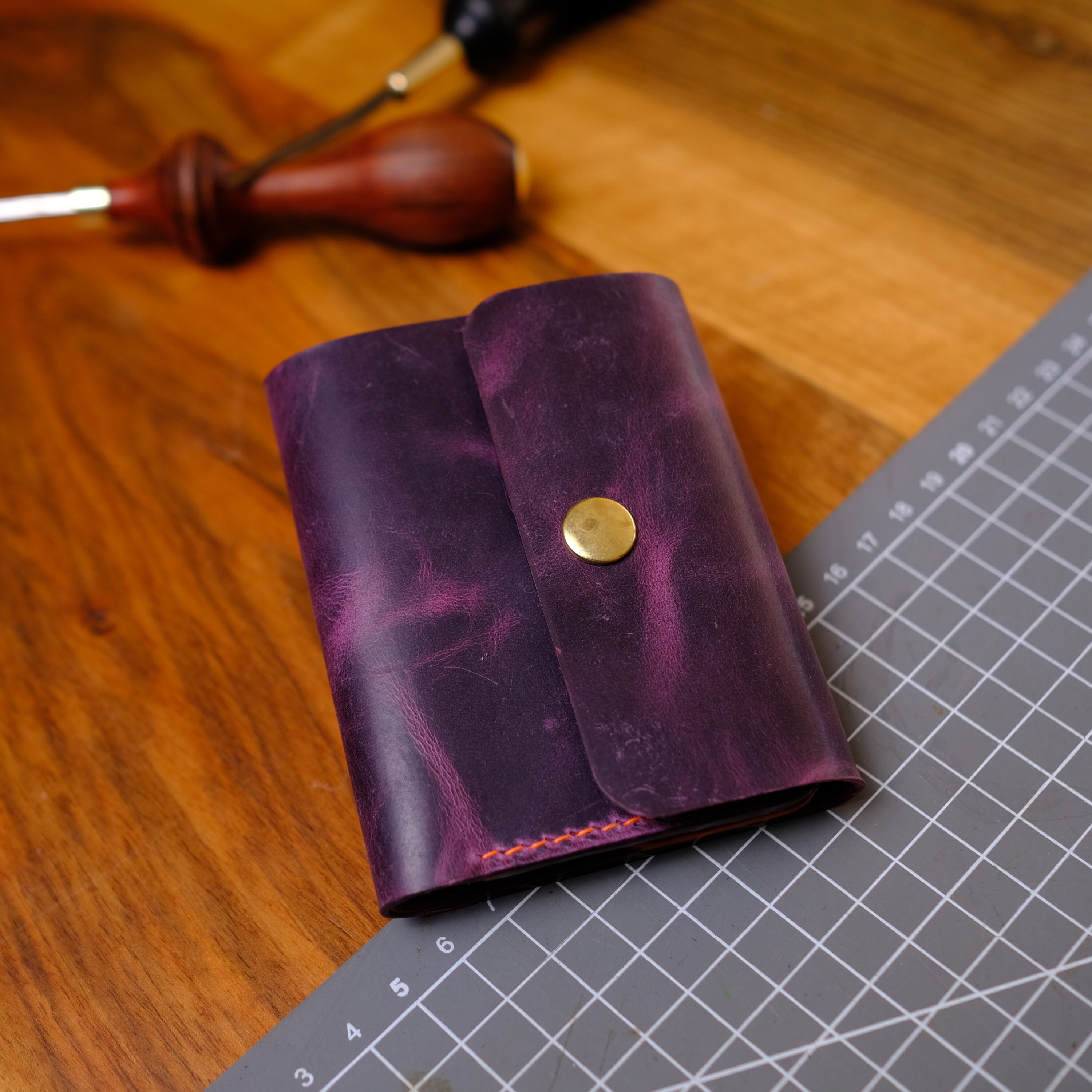 Colorful Man Leather Wallet, Minimalist Front Pocket Wallet, Gift for ...