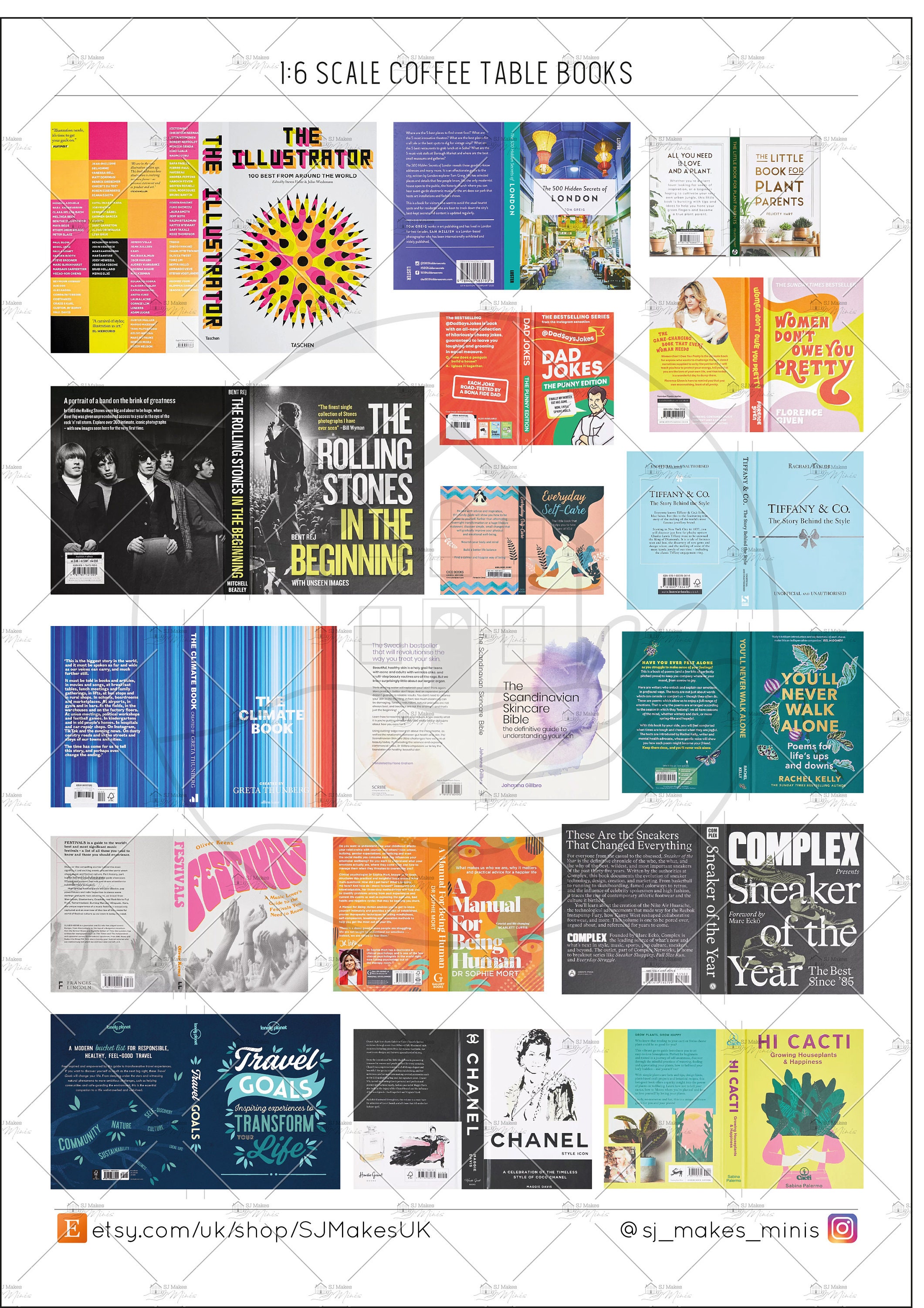 1:6 Scale Printable Coffee Table Book Covers Instant - Etsy Canada
