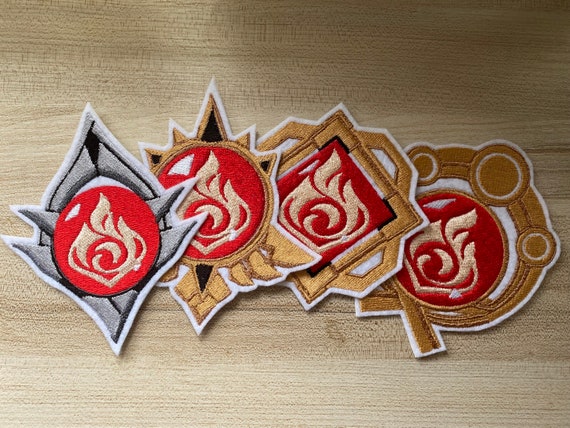 Genshin Impact Pyro Vision Embroidered Patches - Etsy
