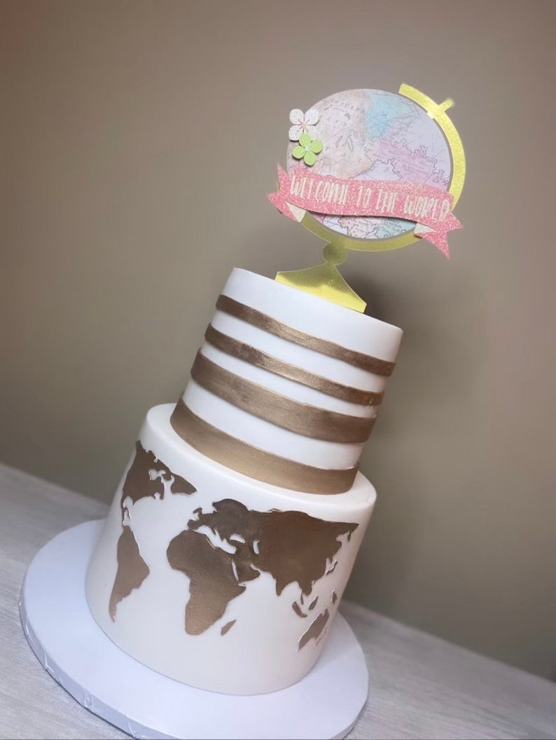 Traveler Cake Topper L Globe Topper L Wanderlust - Etsy