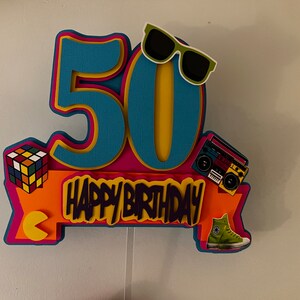 Hip Hop Party, 80s 90s Party Cake Topper, Retro Topper, 80s Theme ...