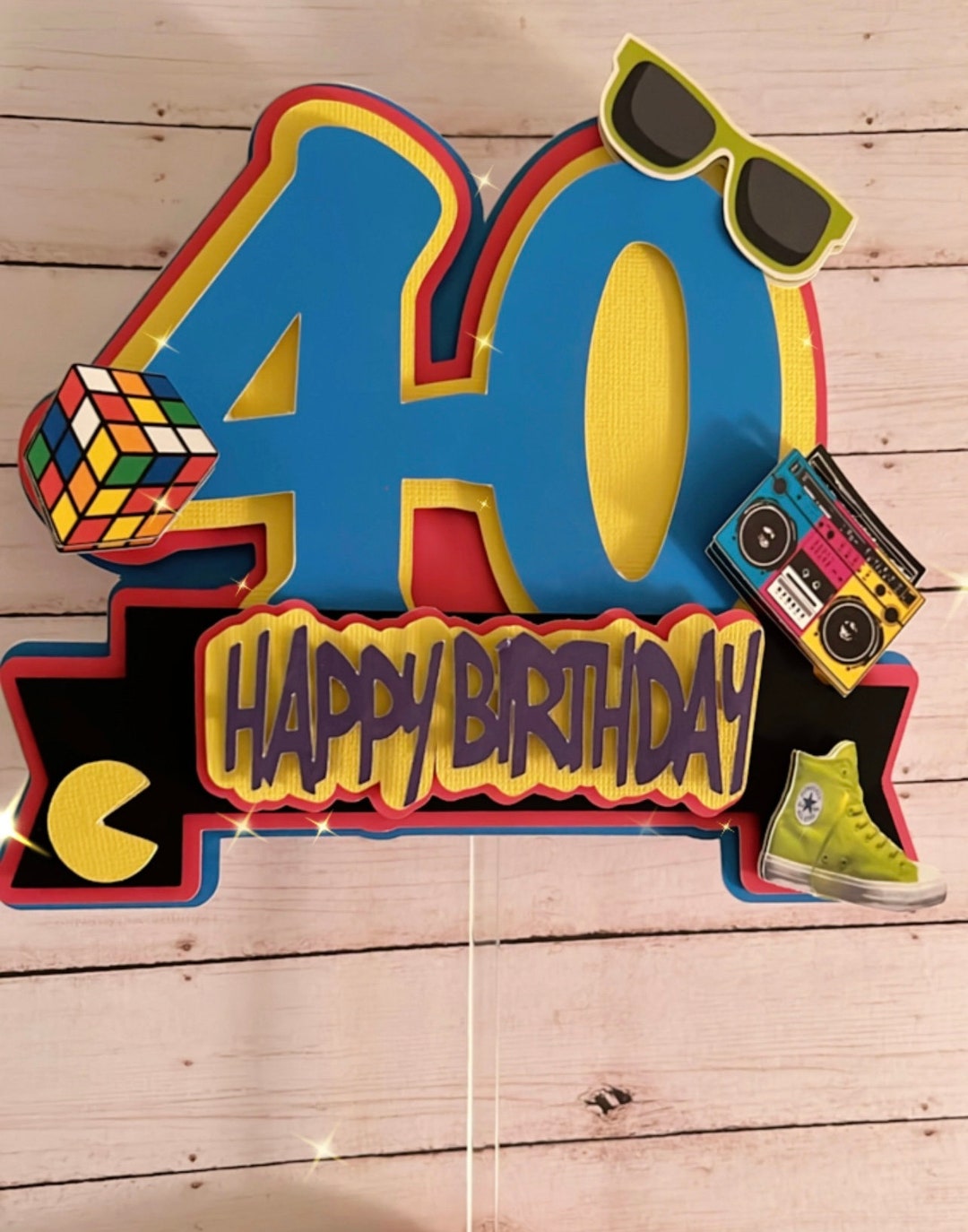 80s 90s Party Cake Topper, Retro Topper, 80s Theme, Throwback Theme ...