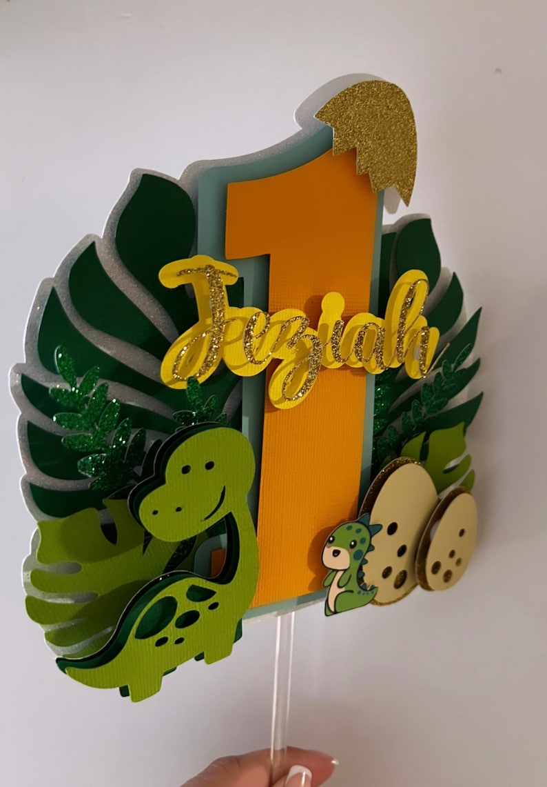 Dinosaur 3d Cake Topper, Dinosaur Theme, Jungle Theme, Dino Cake Topper ...