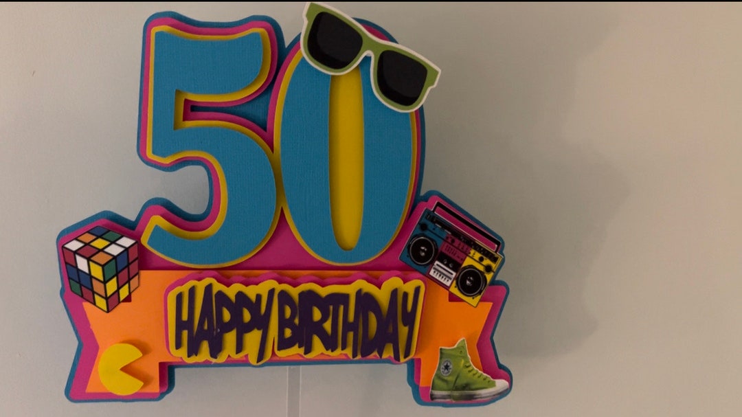 Hip Hop Party, 80s 90s Party Cake Topper, Retro Topper, 80s Theme ...