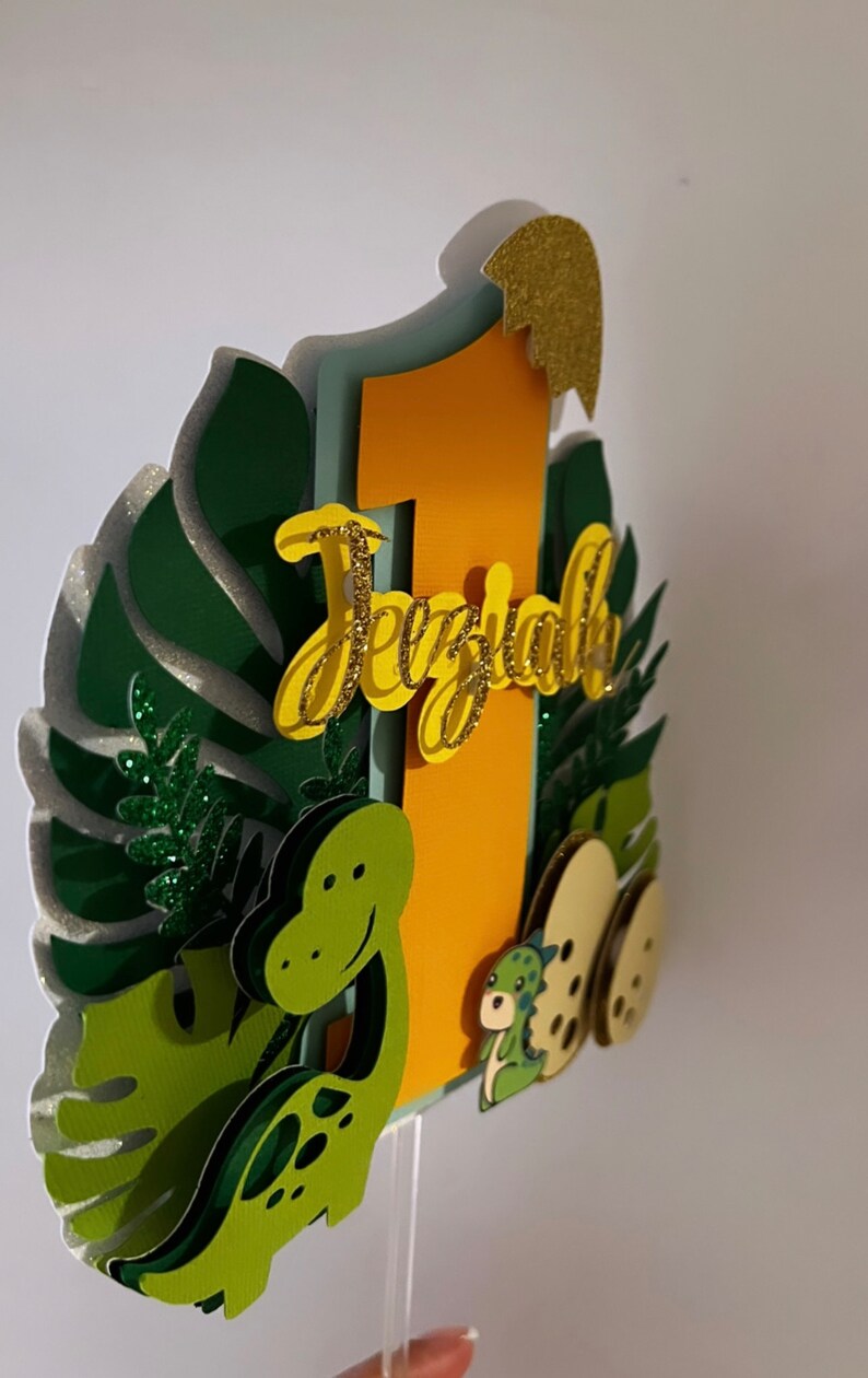 Dinosaur 3d Cake Topper, Dinosaur Theme, Jungle Theme, Dino Cake Topper ...