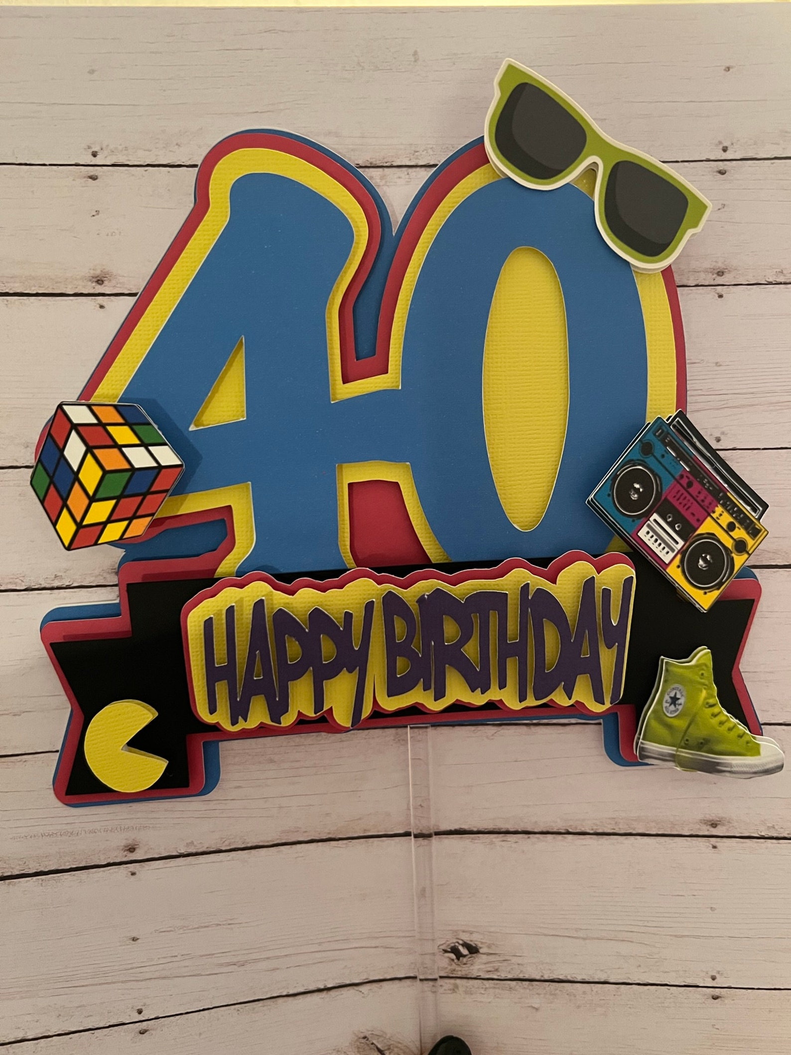 Hip Hop Party, 80s 90s Party Cake Topper, Retro Topper, 80s Theme ...
