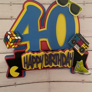 Hip Hop Party, 80s 90s Party Cake Topper, Retro Topper, 80s Theme ...
