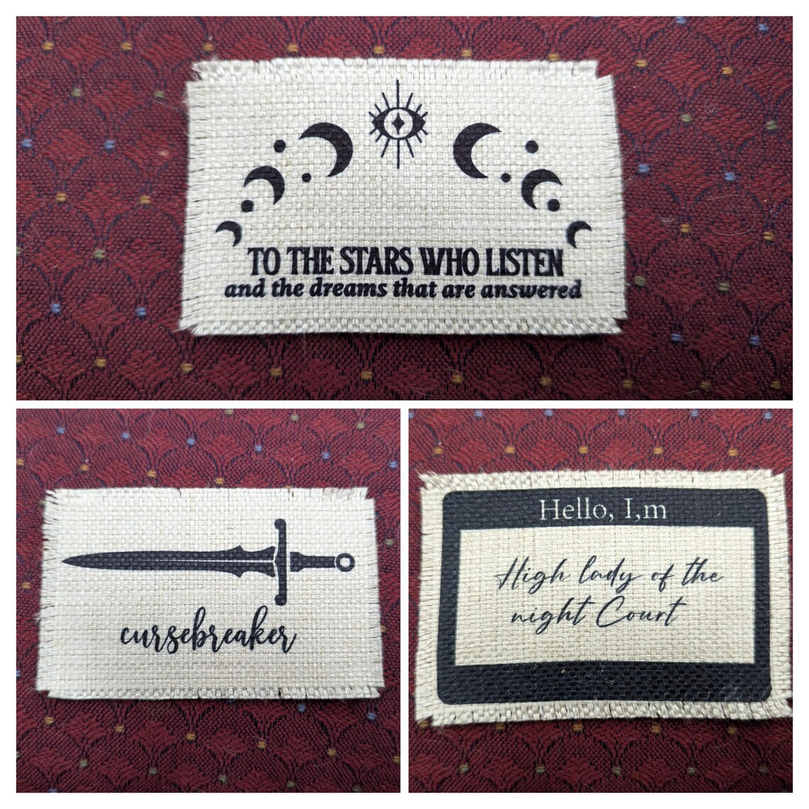 Velaris / 4th Wing / Bats / Stars / Raggy Frayed Patches for Hats, Use ...
