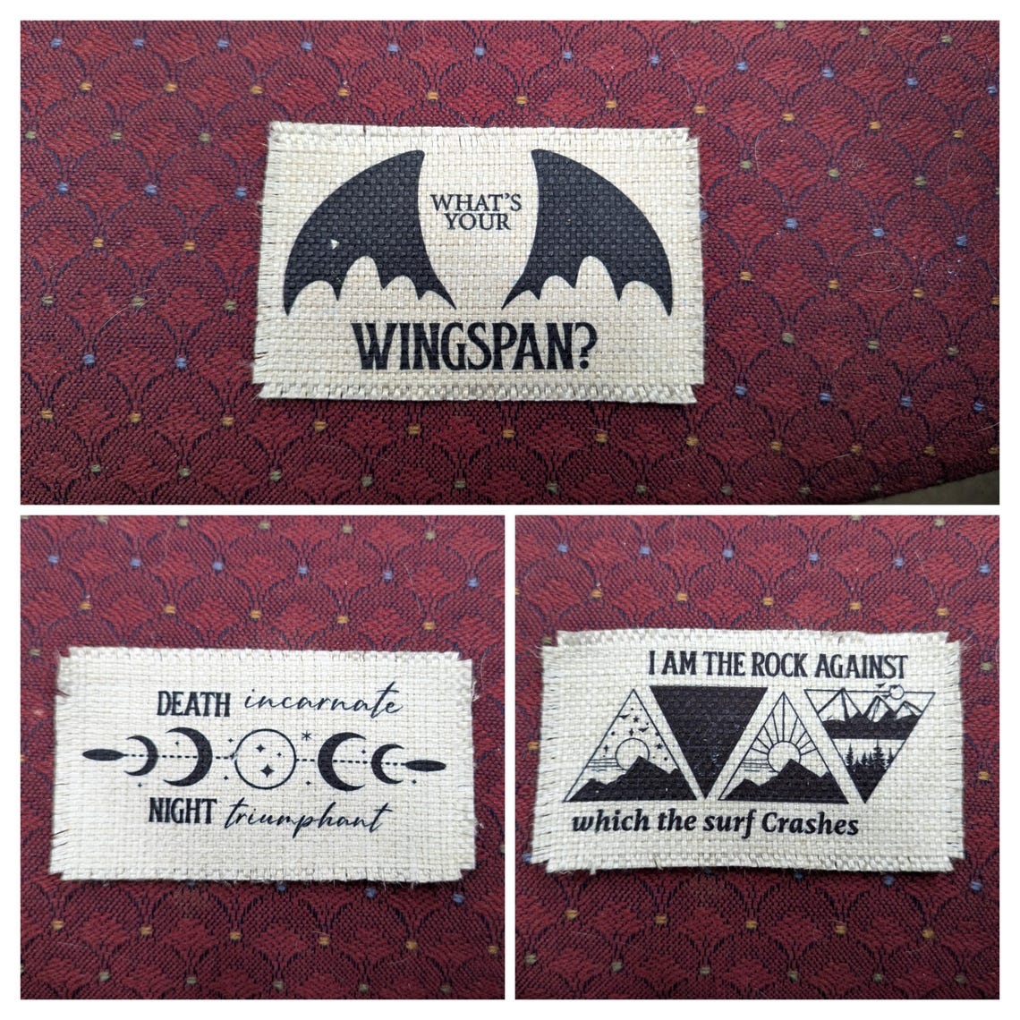 Velaris / 4th Wing / Bats / Stars / Raggy Frayed Patches for Hats, Use ...