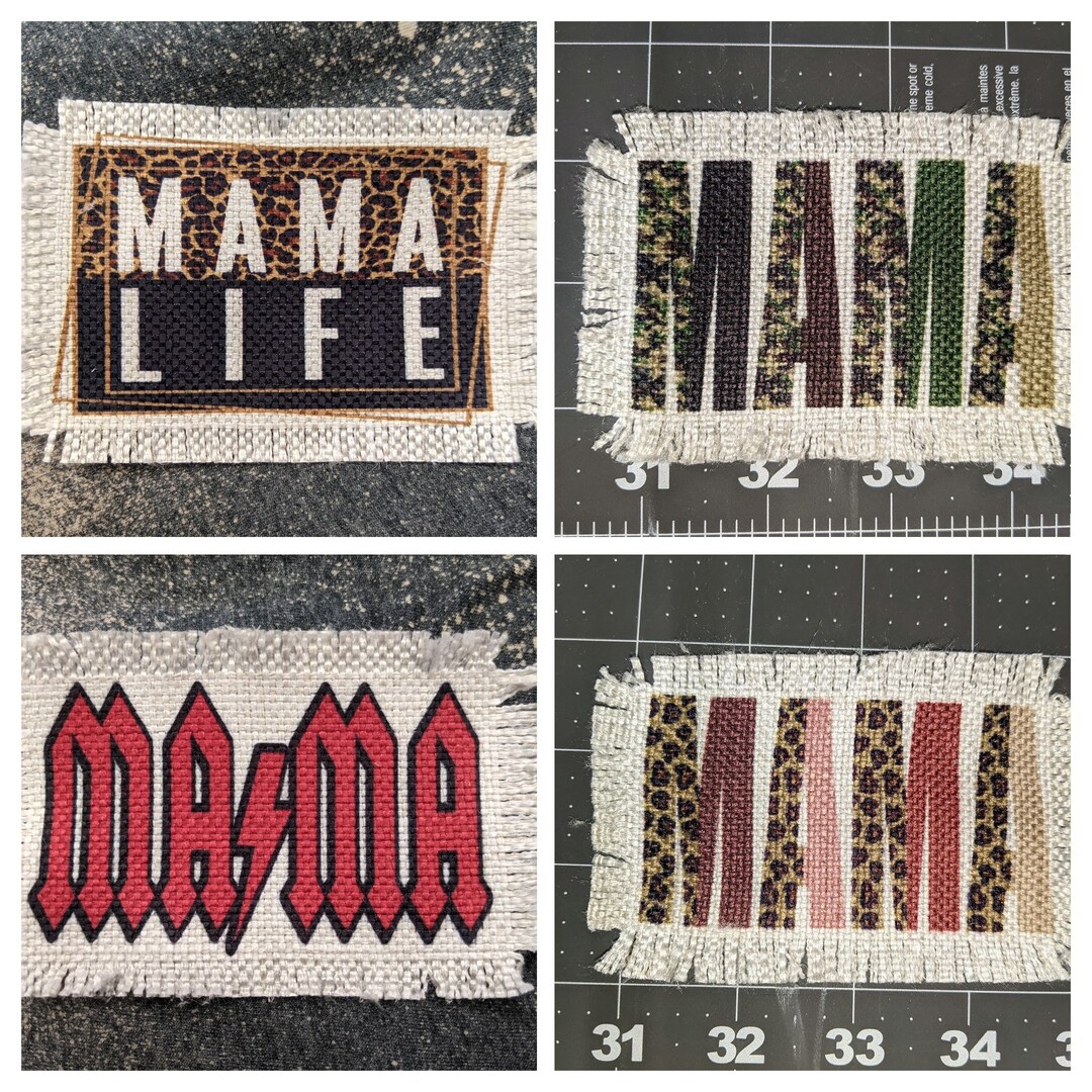 MAMA Mom Life Mama Cheetah ~ Sublimation Raggy Patches for Hat, Cap ...