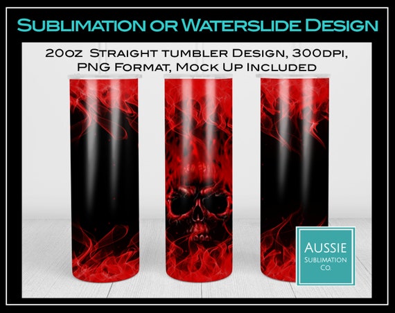 Flame Skull Red Fire 20 Oz Tumbler Wrap Sublimation - Etsy