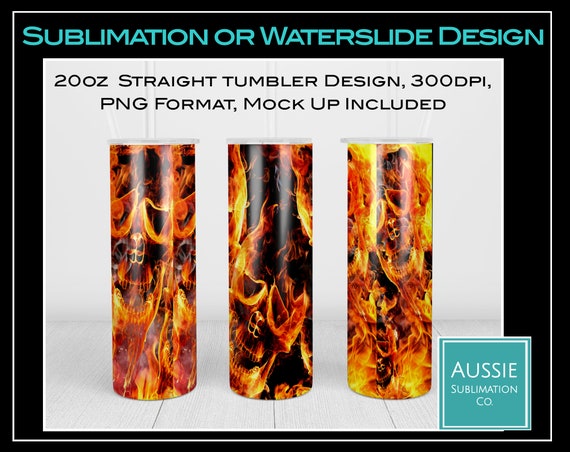 Flame Fire Flamin Skull Skeleton 20 Oz Tumbler Wrap - Etsy