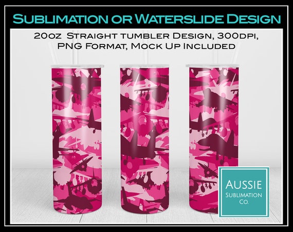 Camouflage Jet Air Force Plane Pink Military Background 20oz - Etsy