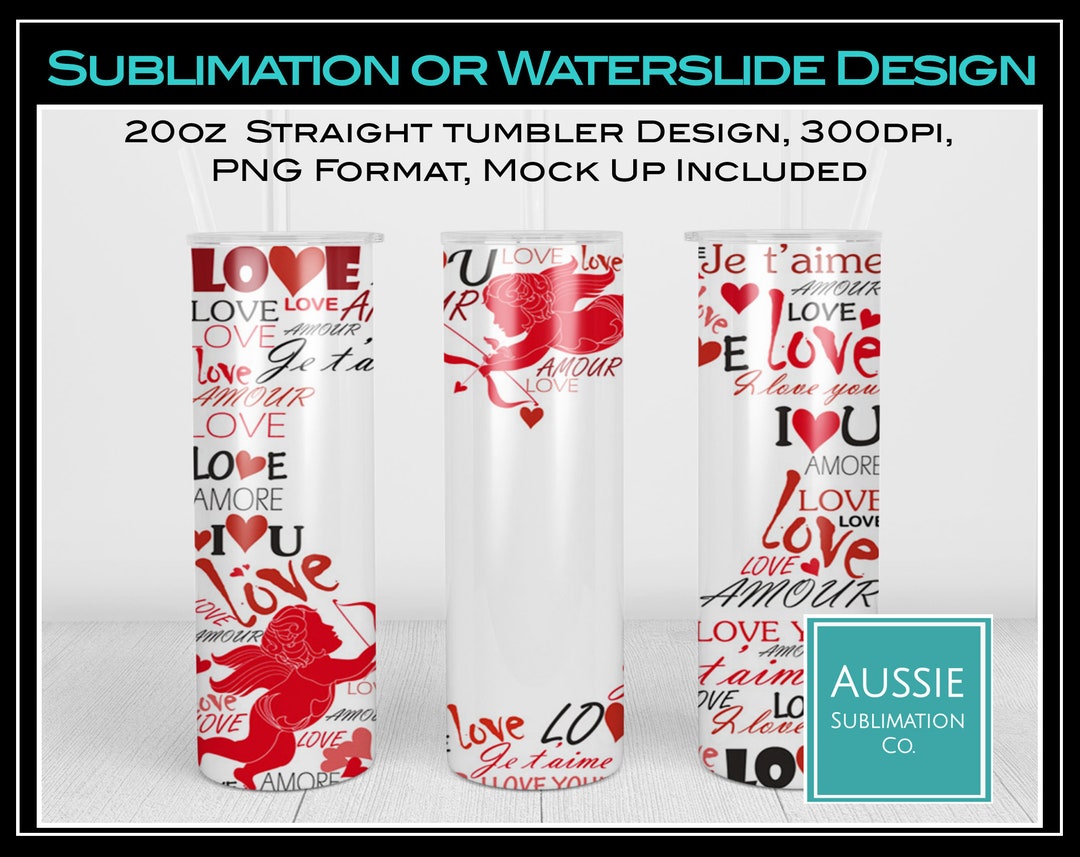 Valentines, Cupid, Word Cloud, Red, Love, 20oz Tumbler Wrap ...